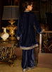 Blue Embroidered Velvet Pant Suit – Lashkaraa