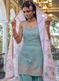 Light Blue Embroidered Sharara Suit | Lashkaraa
